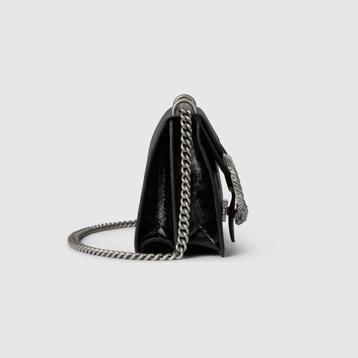 Dionysus medium shoulder bag in black patent leather | GUCCI® UK