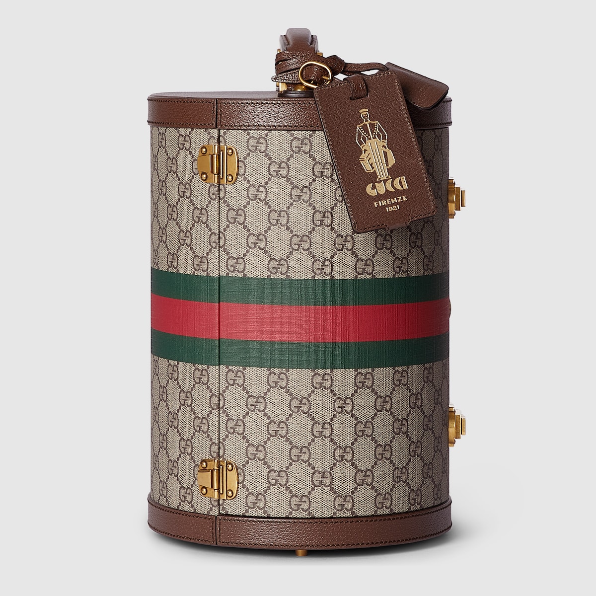 Gucci Savoy watch case in beige and ebony GG Supreme | GUCCI® UK