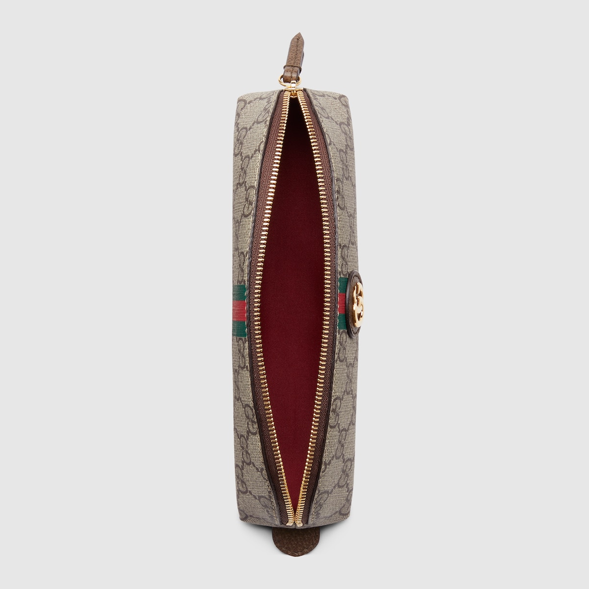 GG pencil case with Double G in beige and ebony GG Supreme | GUCCI® US