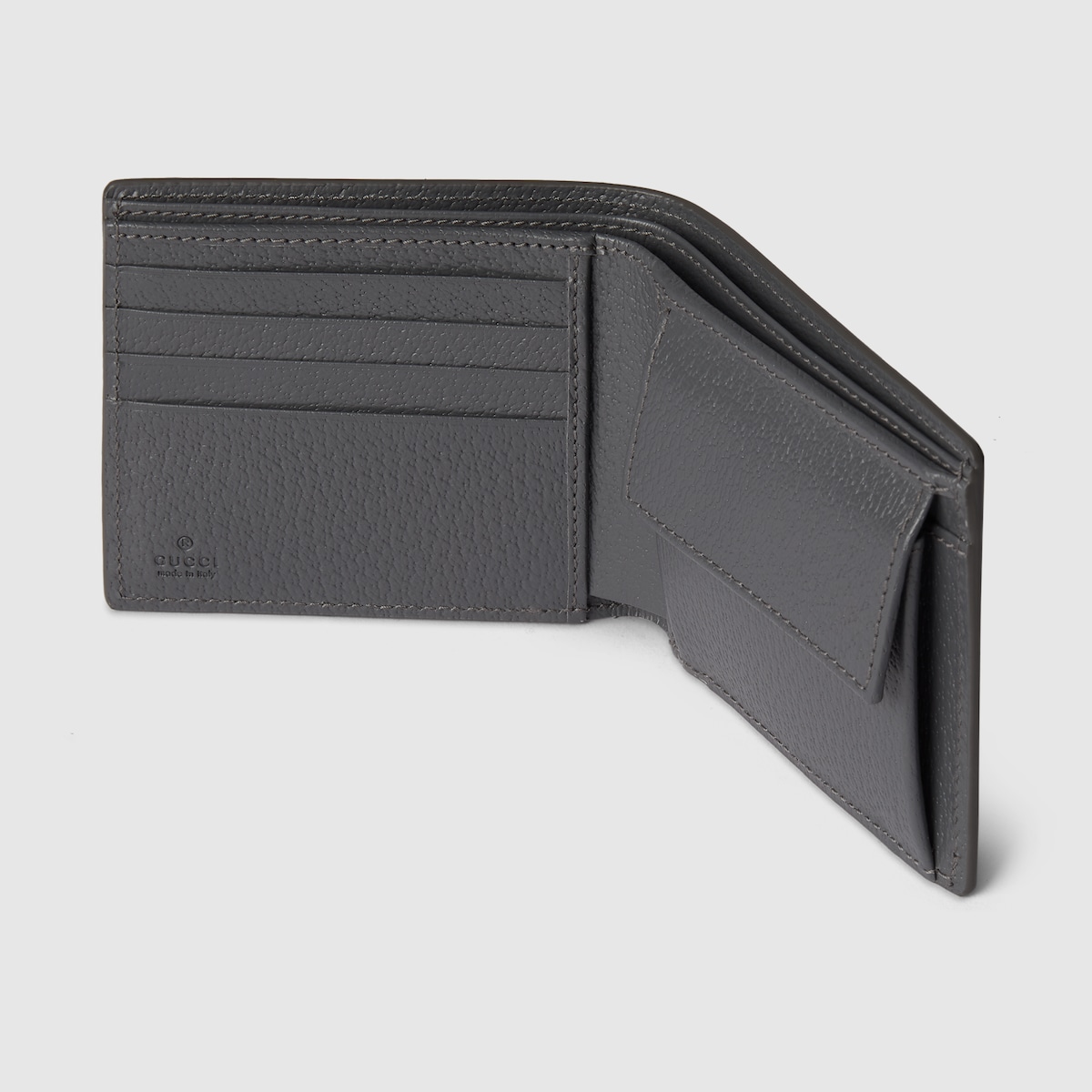 Grey interior GG coin wallet in black GG Supreme | GUCCI® UK