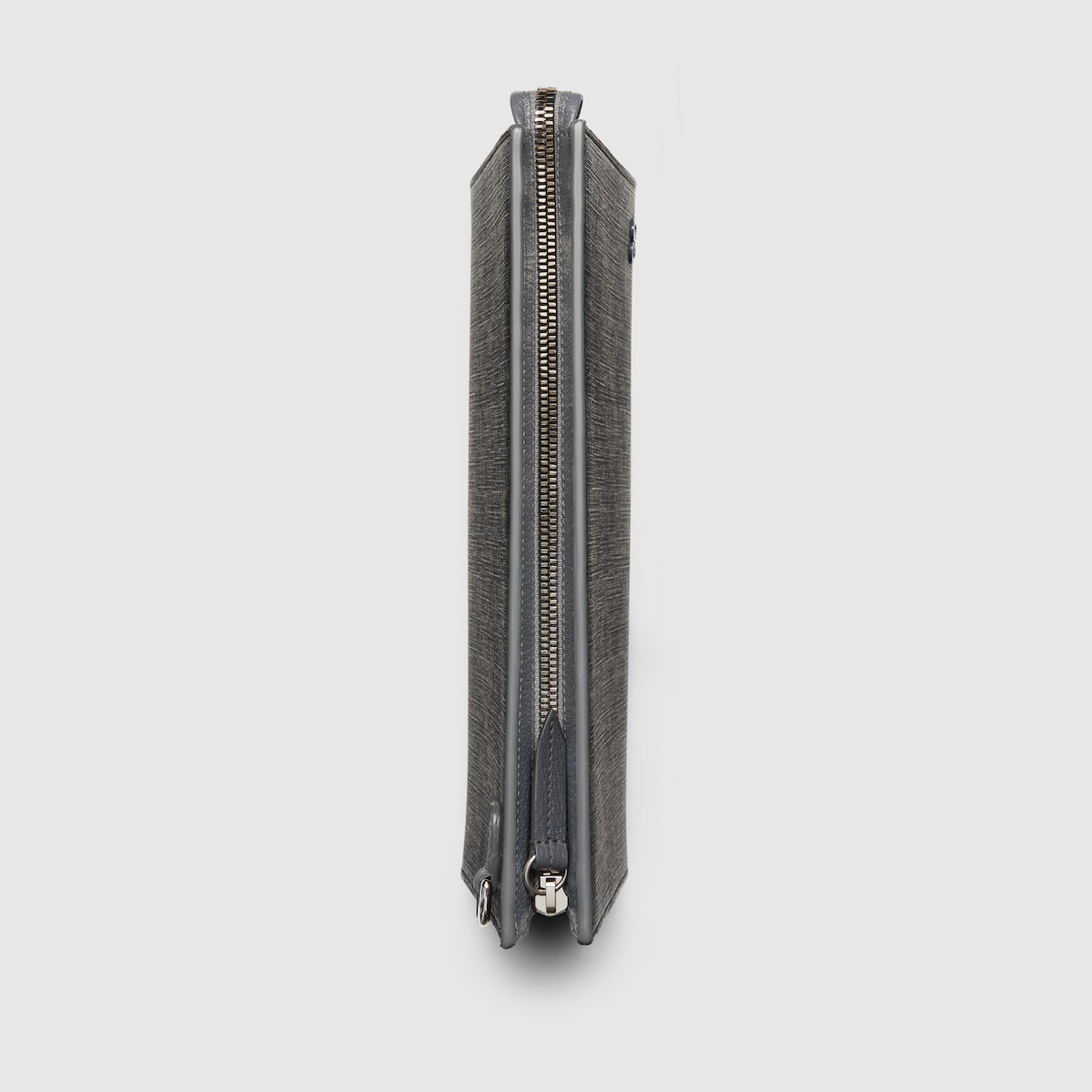 Grey trim medium pouch in black GG Supreme canvas | GUCCI® AE