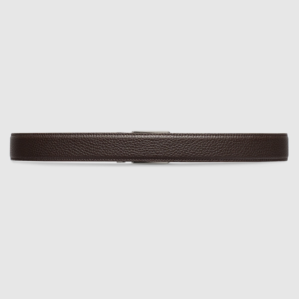 Belt with rectangular buckle in dark brown | GUCCI® US