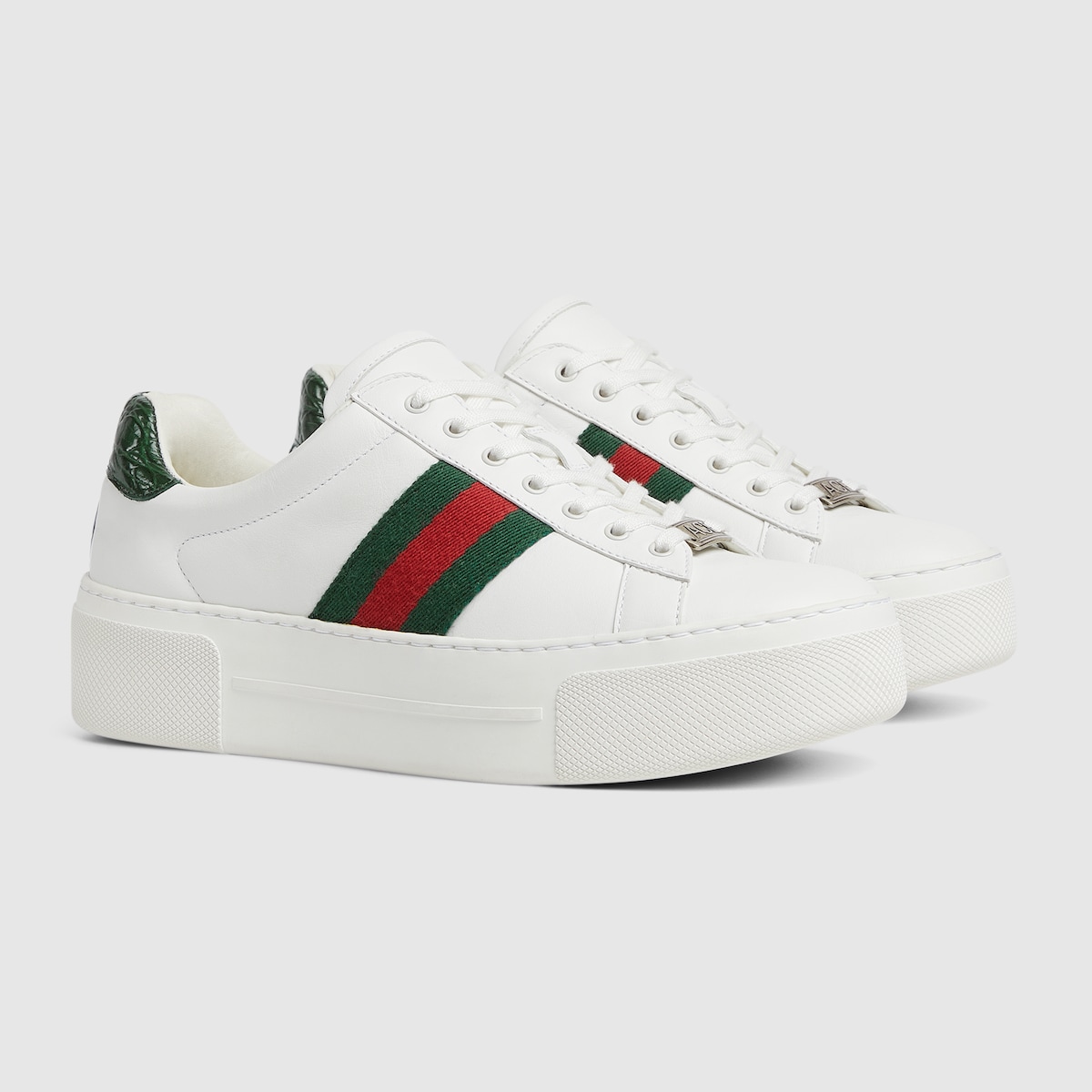 Baskets Gucci Ace avec bande Web pour femme en cuir blanc | GUCCI® CH