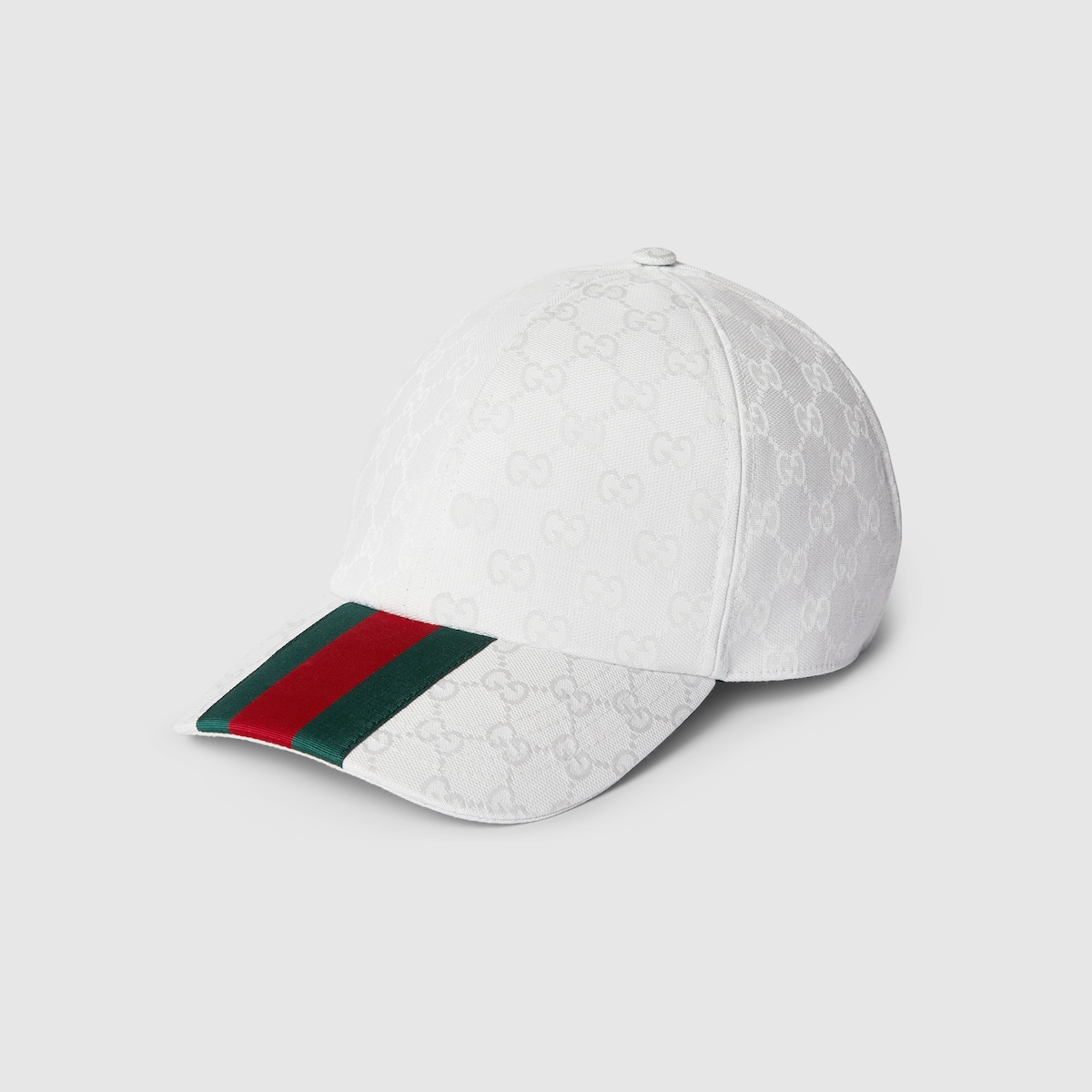 Casquette en toile Original GG avec bande Web en blanc | GUCCI® FR
