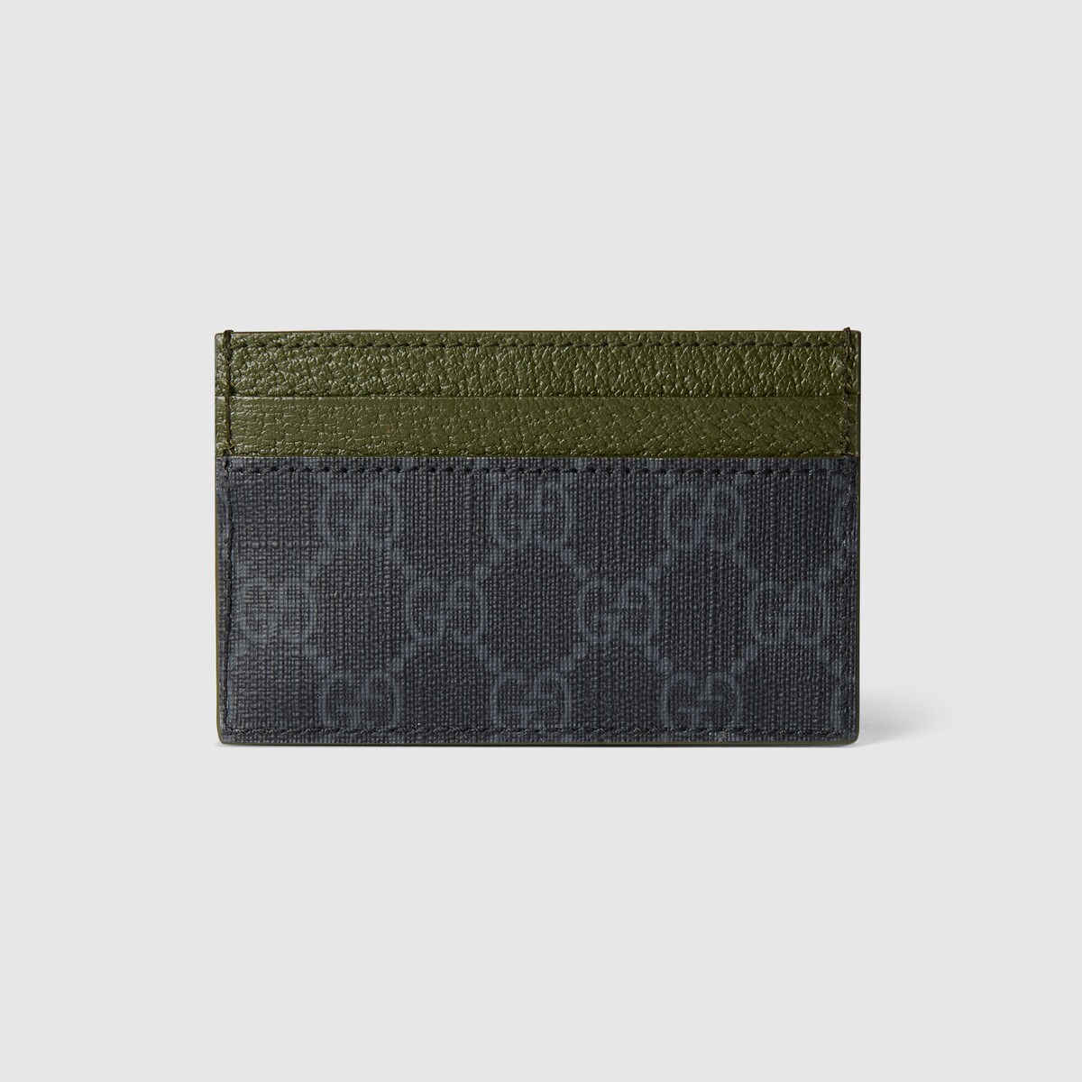 Bi-colour card case with GG detail in black GG Supreme canvas | GUCCI® UK
