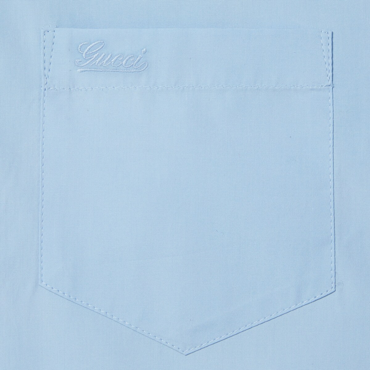 Cotton poplin shirt in light blue | GUCCI® SG