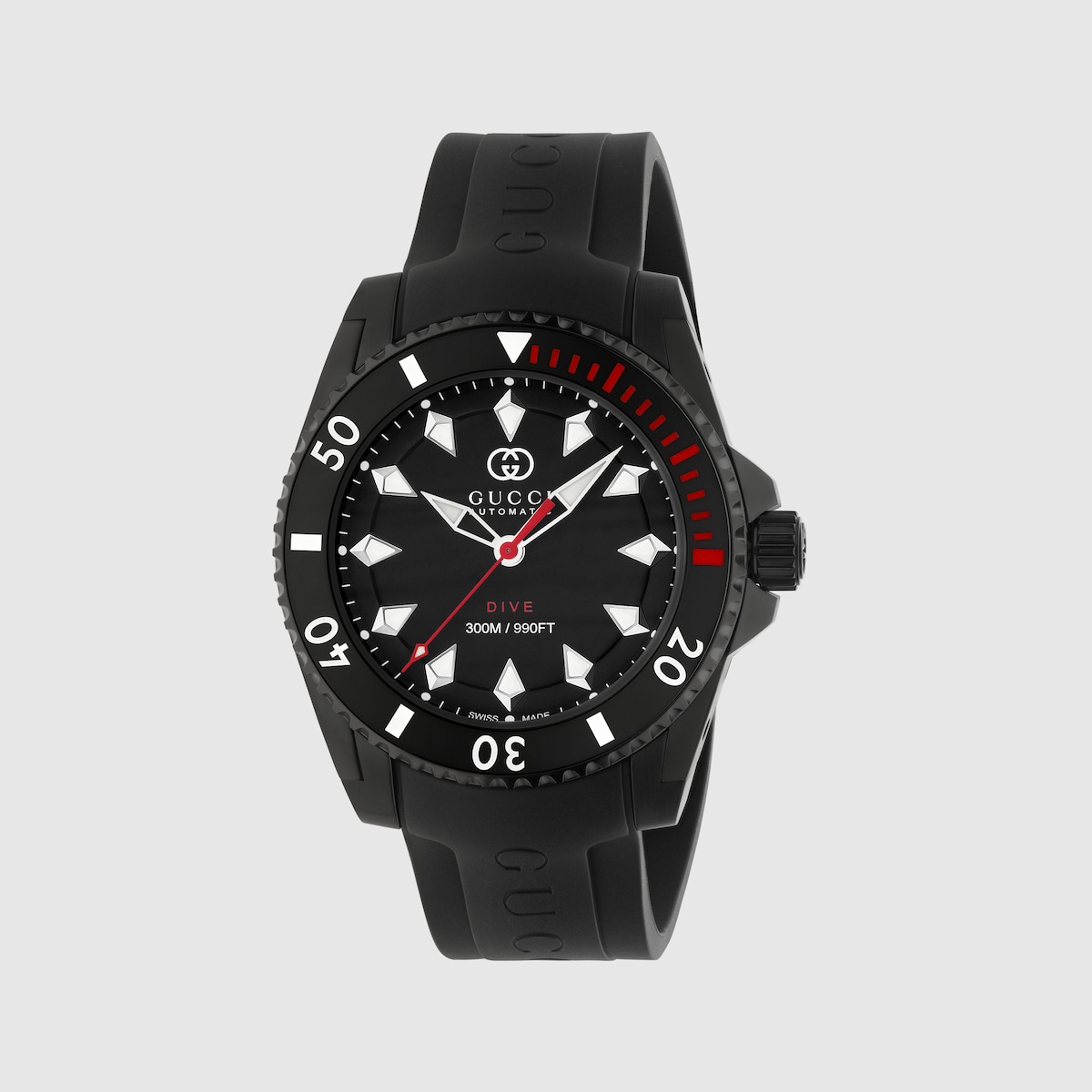 Gucci Dive watch, 40mm in black rubber | GUCCI® UK