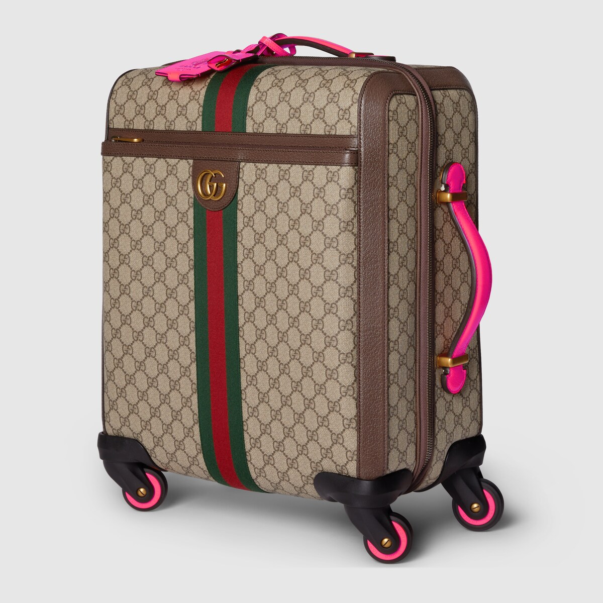 Gucci Savoy small cabin trolley in beige and ebony GG Supreme | GUCCI® NZ