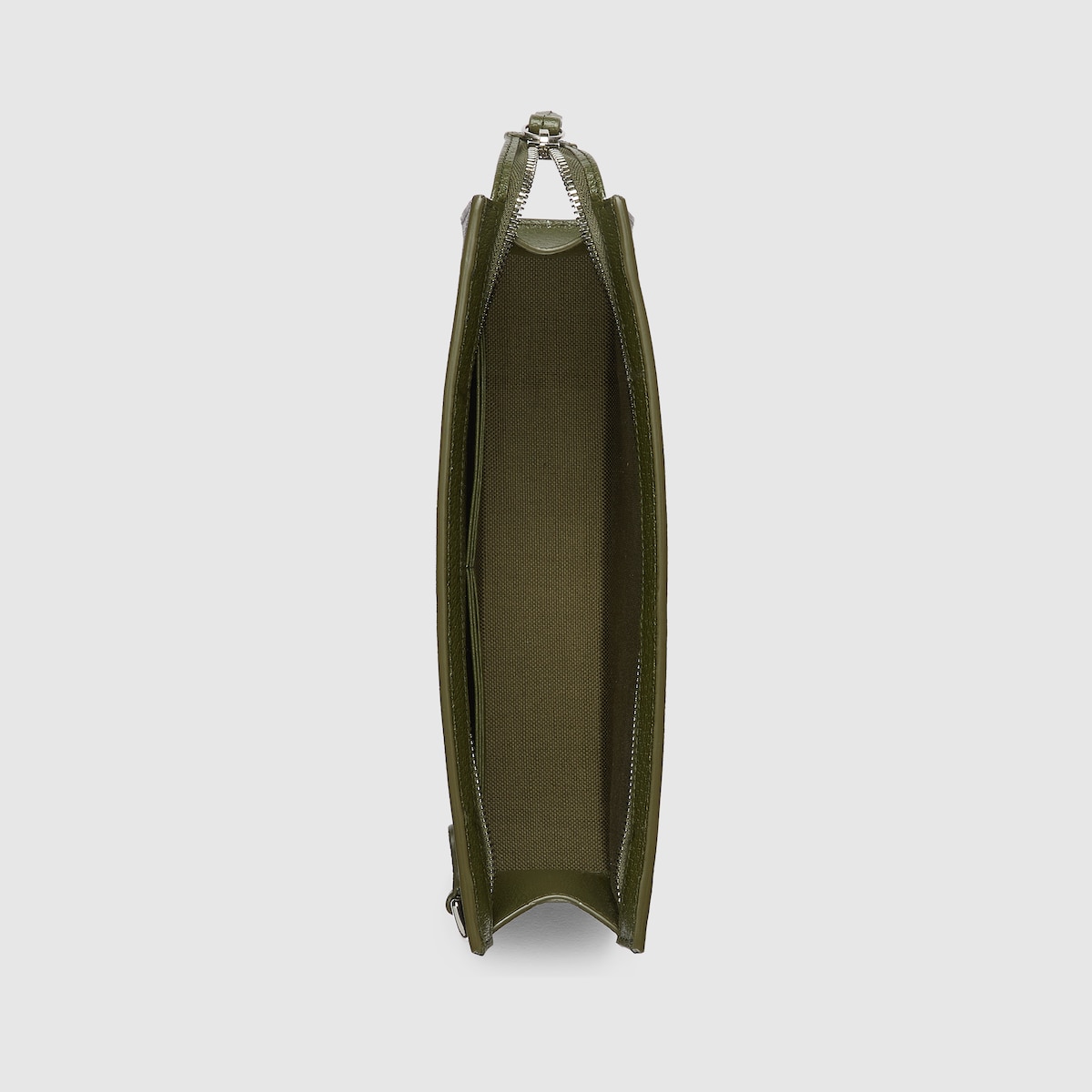 GG pouch with dark green trim in black GG Supreme canvas | GUCCI® SG
