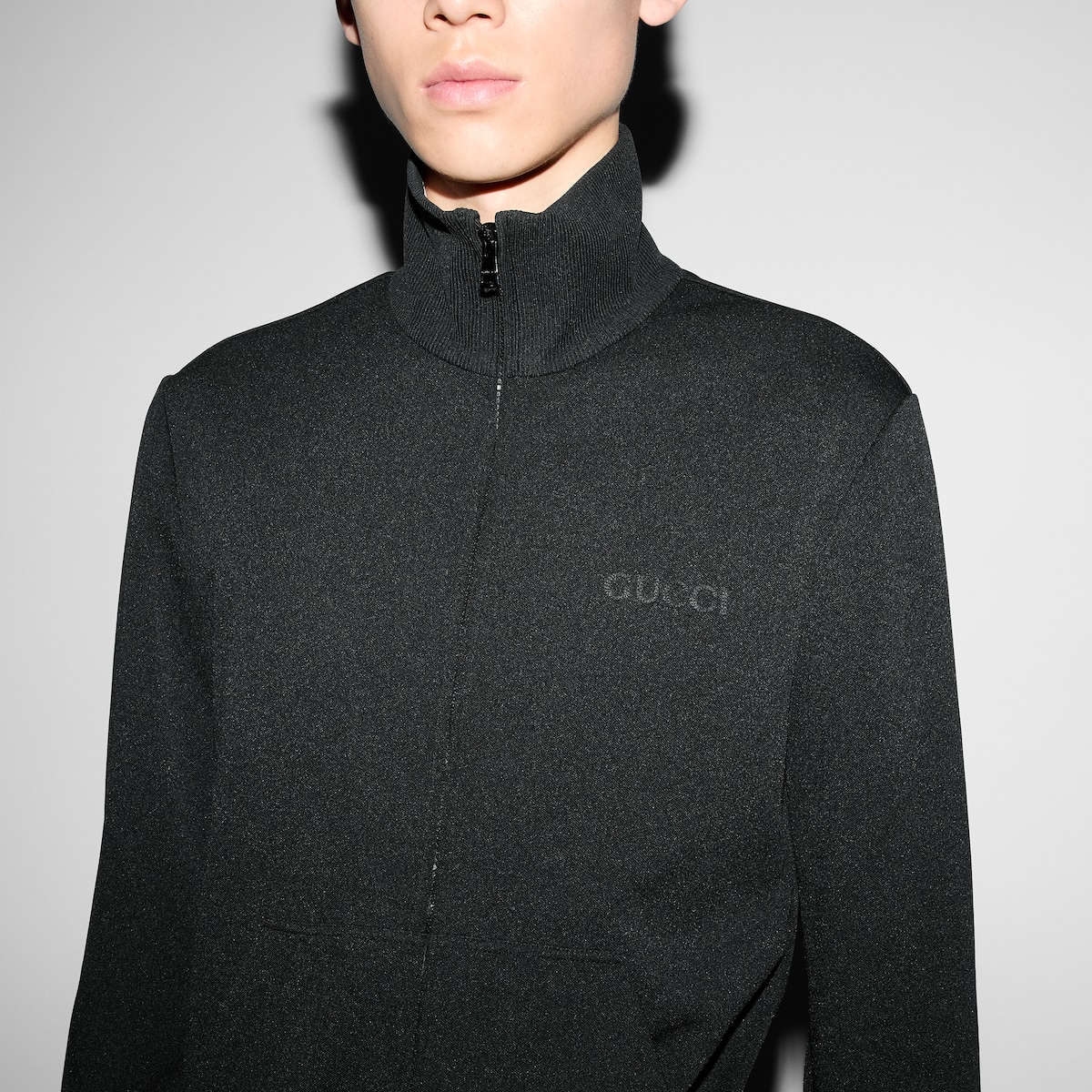 Technical jersey zip jacket in black | GUCCI® UK