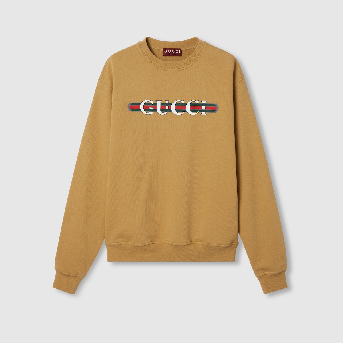 Cotton jersey sweatshirt in camel | GUCCI® US