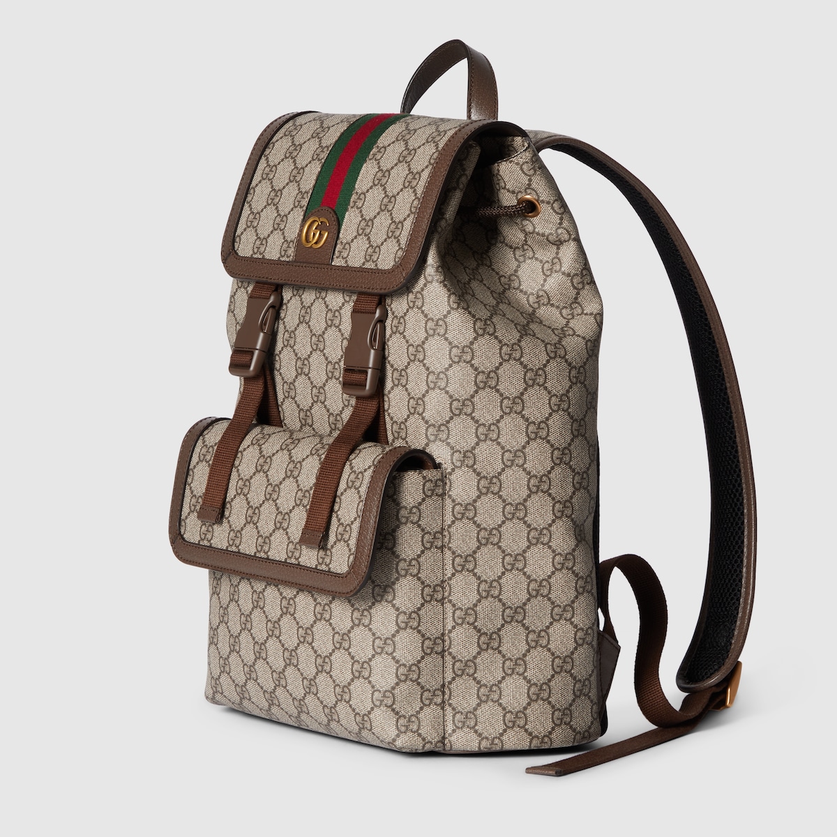 Ophidia GG small backpack in beige and ebony Supreme | GUCCI® TH