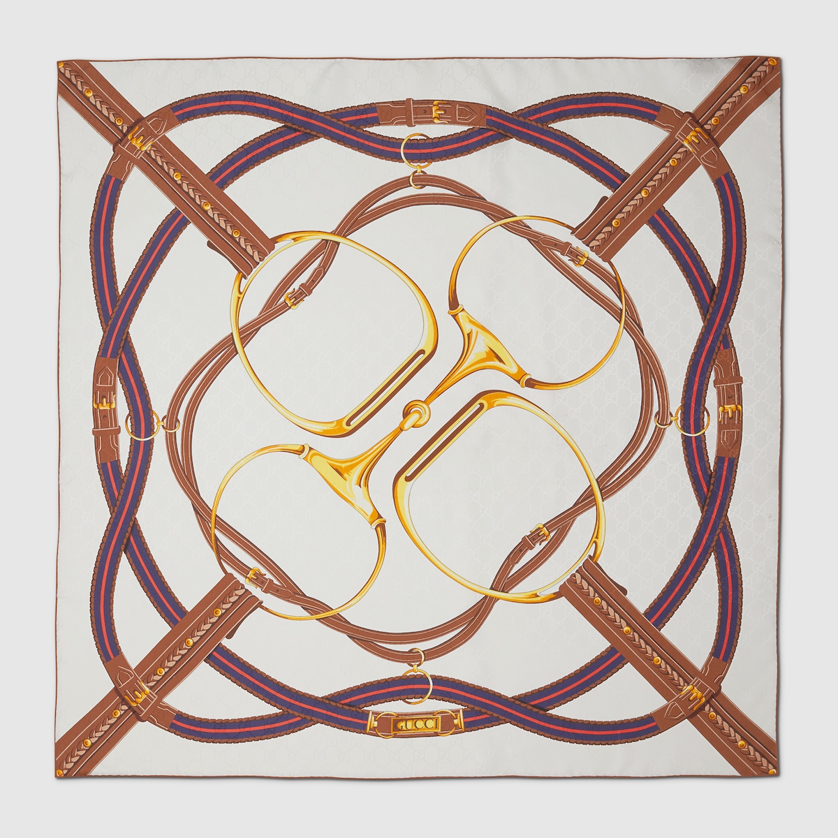 Printed silk jacquard carré in white | GUCCI® US