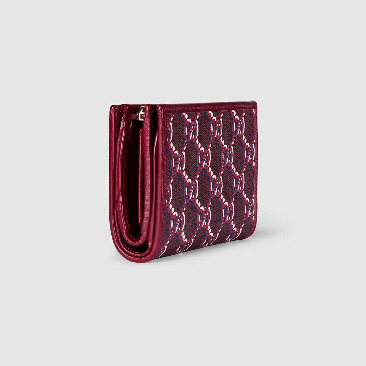 Medium wallet with GG Shadow in Rosso Ancora red canvas | GUCCI® Australia
