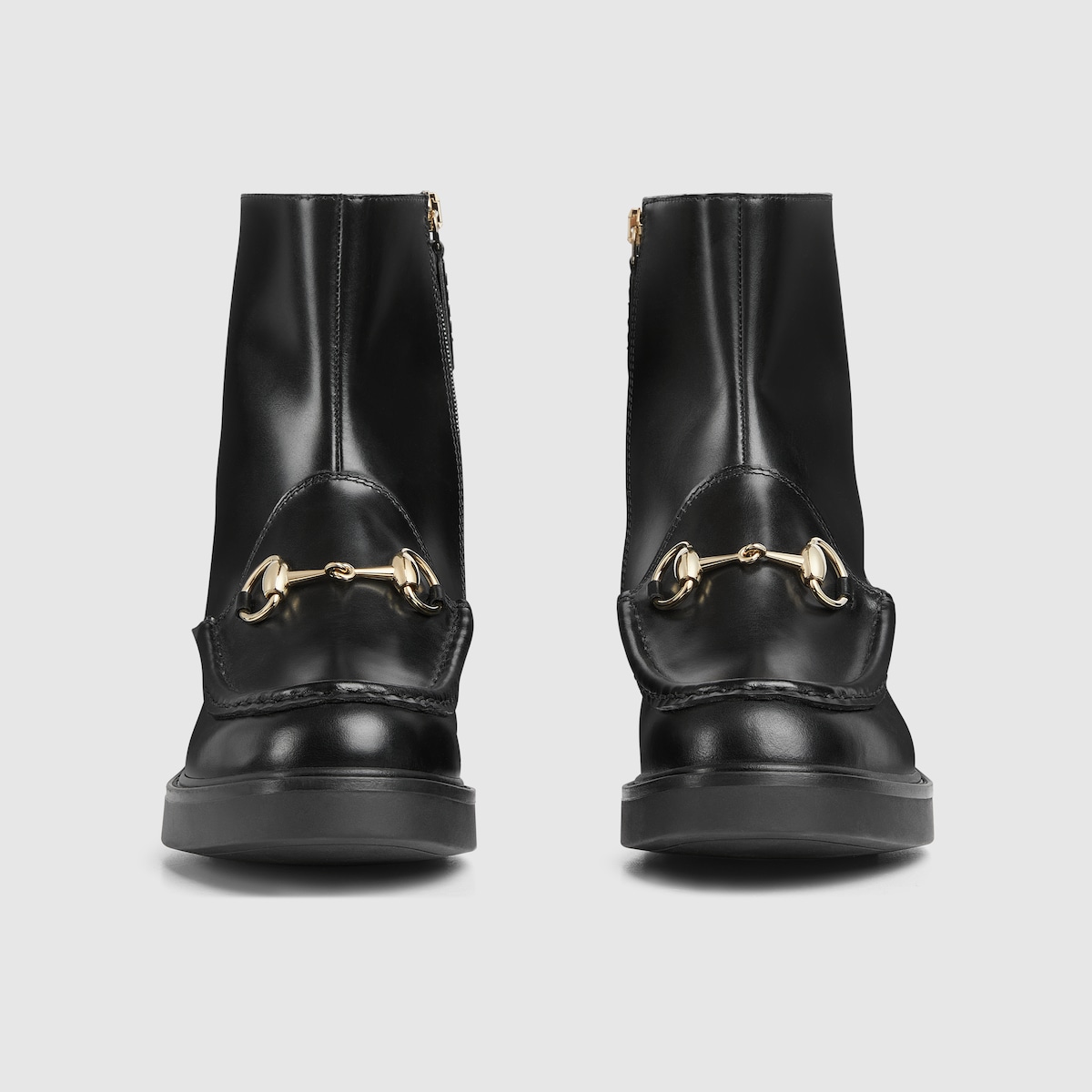 Women's Horsebit boot in black leather | GUCCI® US
