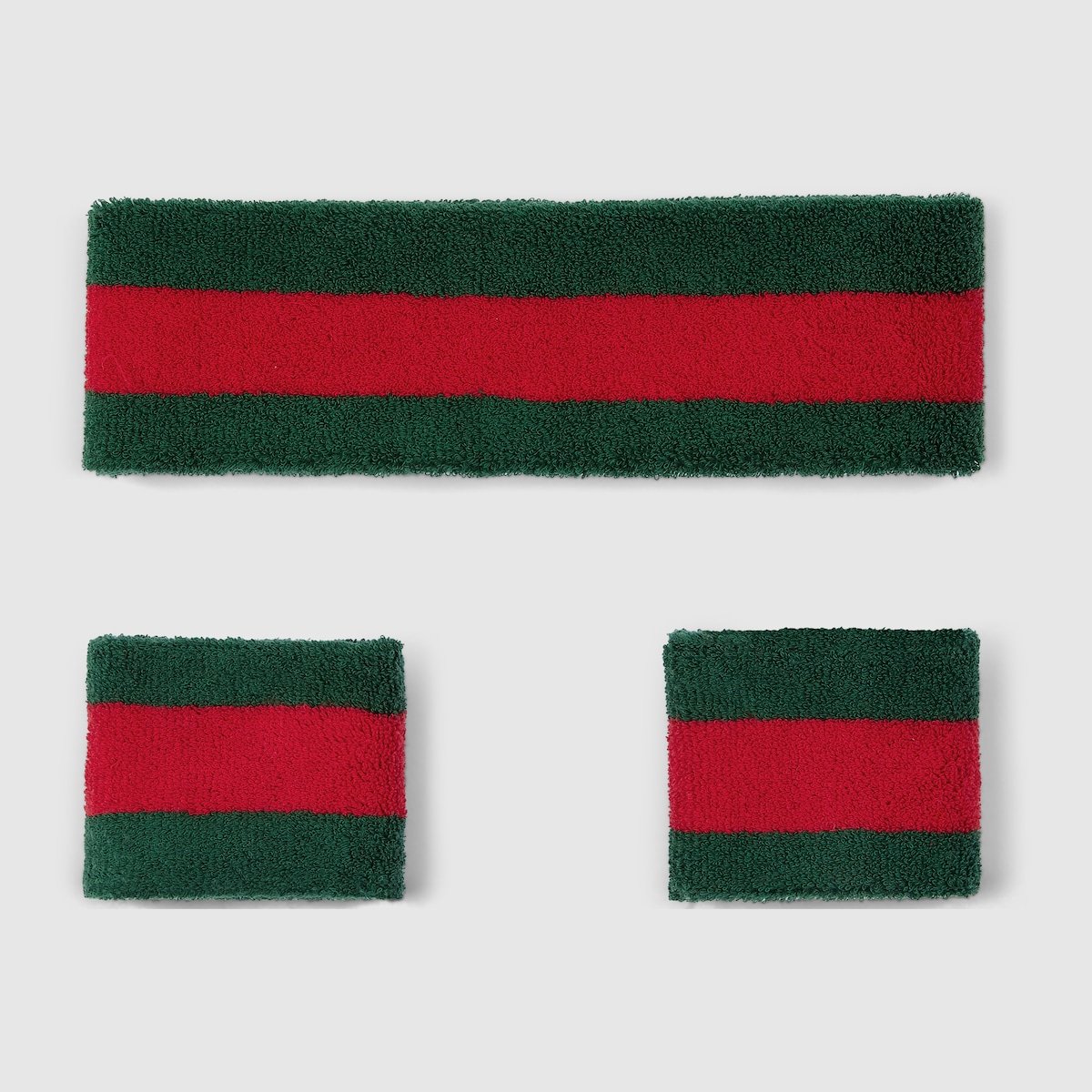 Cotton headband and wristbands set in green and red | GUCCI® US
