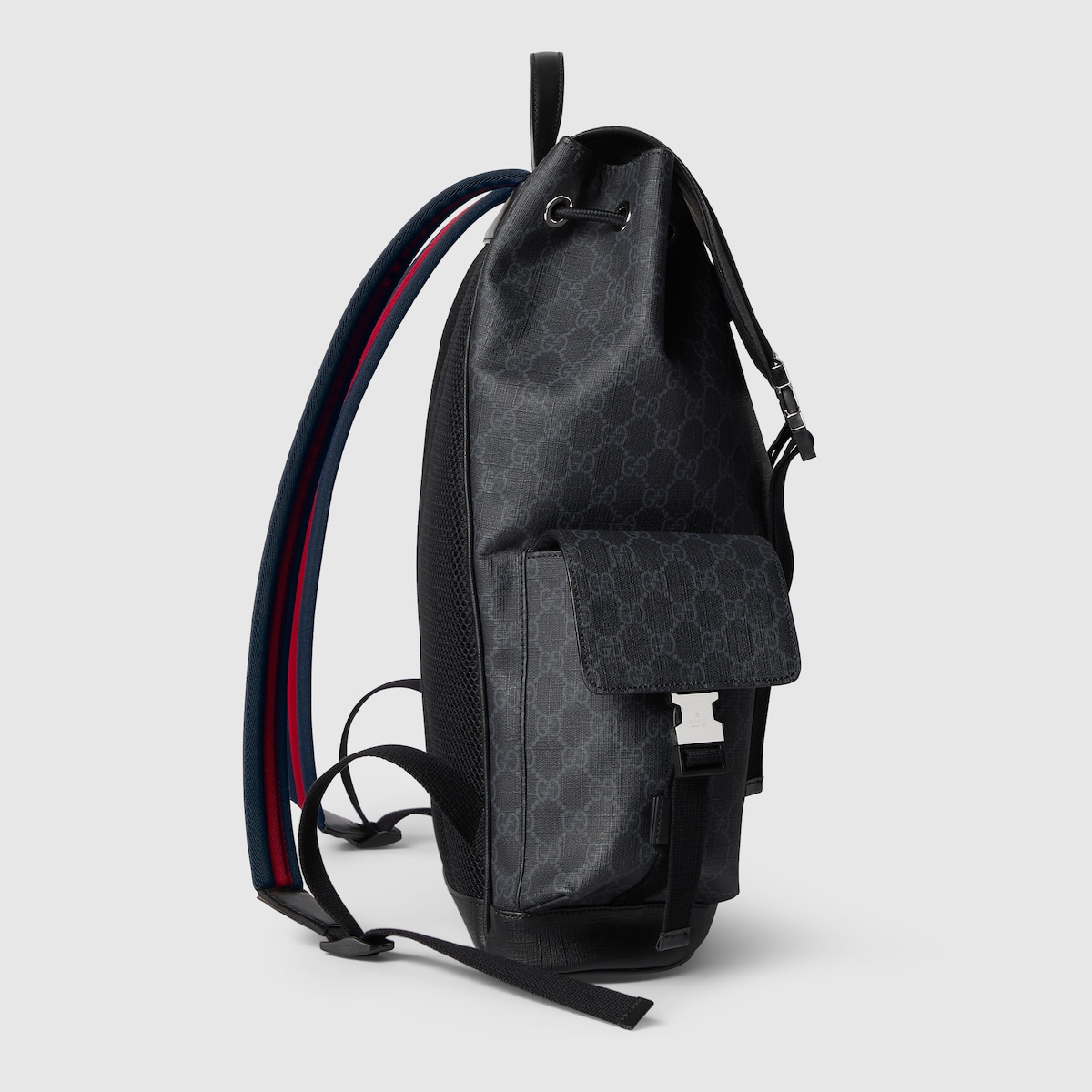Sac à dos GG Black grand format en toile GG Supreme noire | GUCCI® FR
