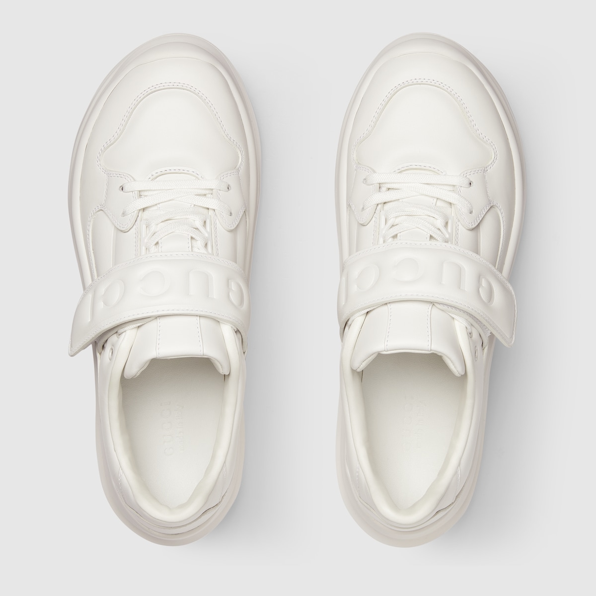 Women's Gucci Wave wedge trainer in white leather | GUCCI® Canada