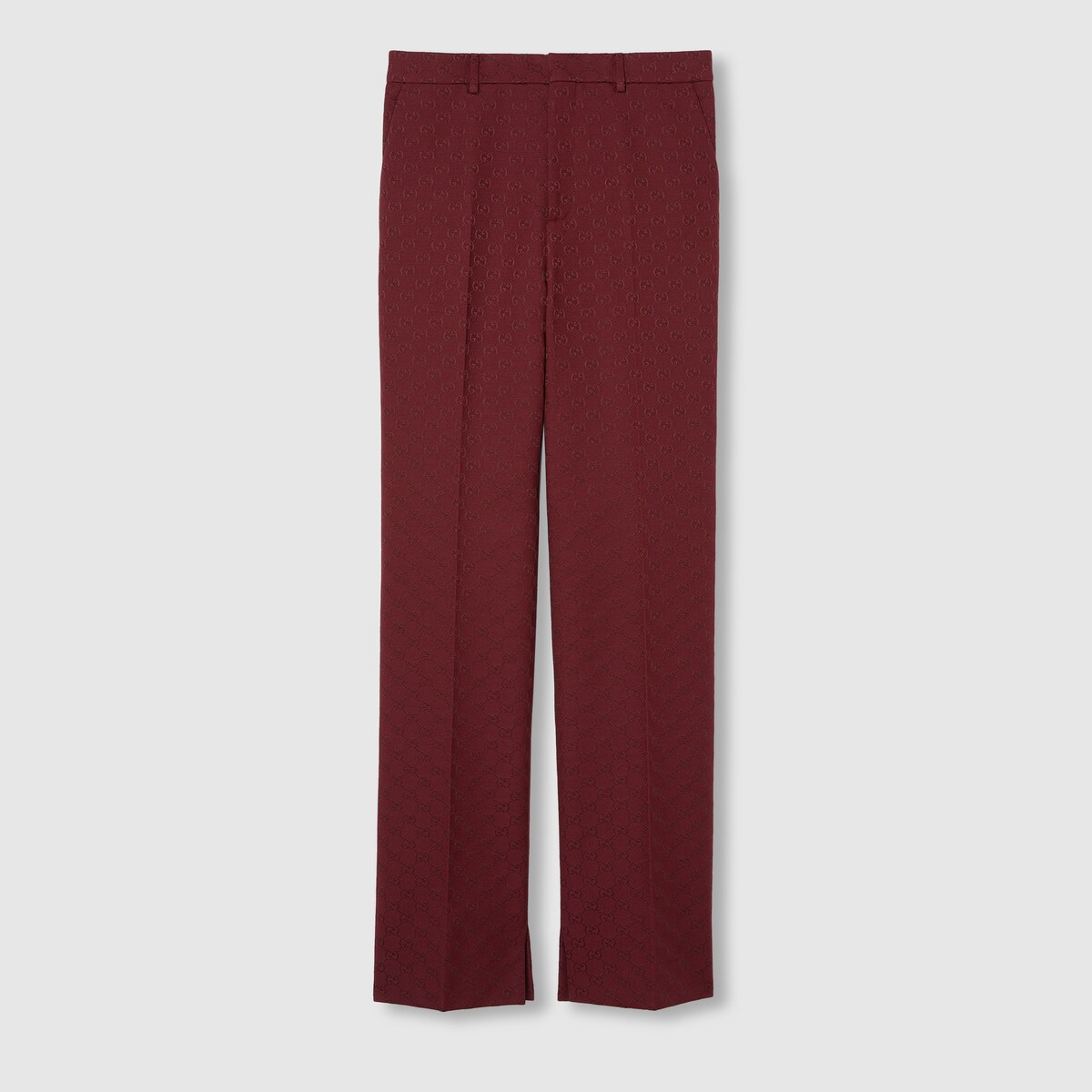 GG cotton canvas pant with embroidery in Rosso Ancora red | GUCCI® MX