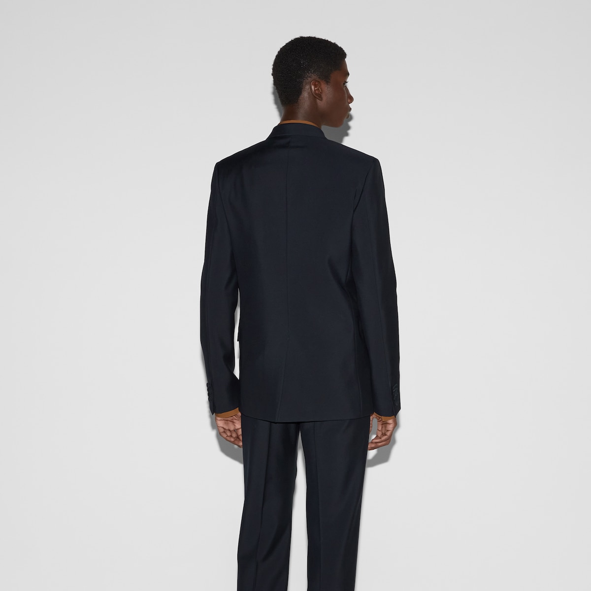 Fitted wool jacket in dark blue | GUCCI® US