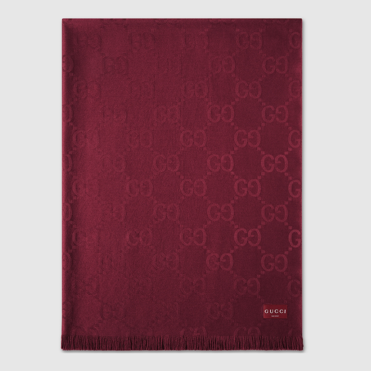 GG wool and silk blanket in Rosso Ancora red | GUCCI® US