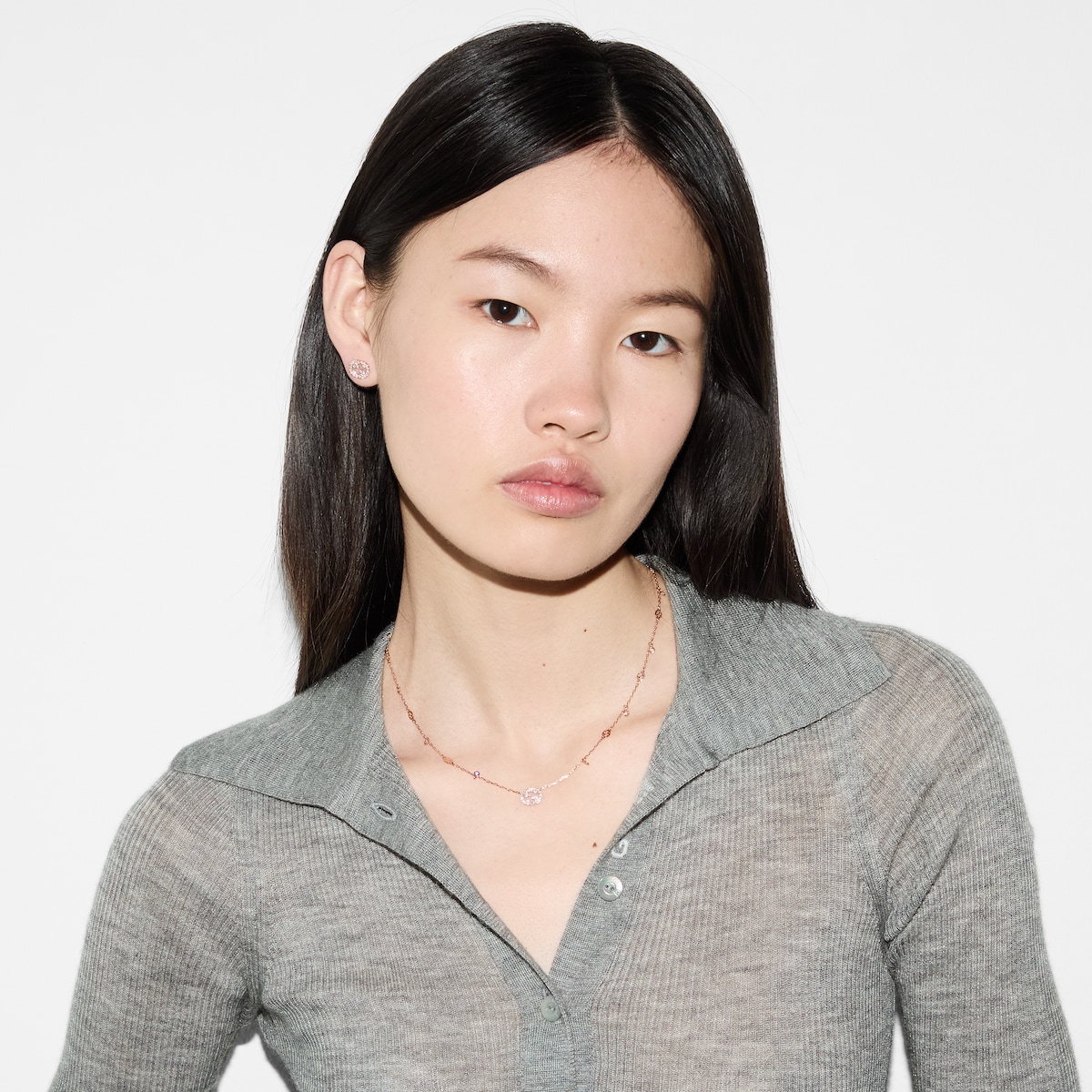 Gucci Interlocking diamond 18k necklace in 18k rose gold | GUCCI® CA