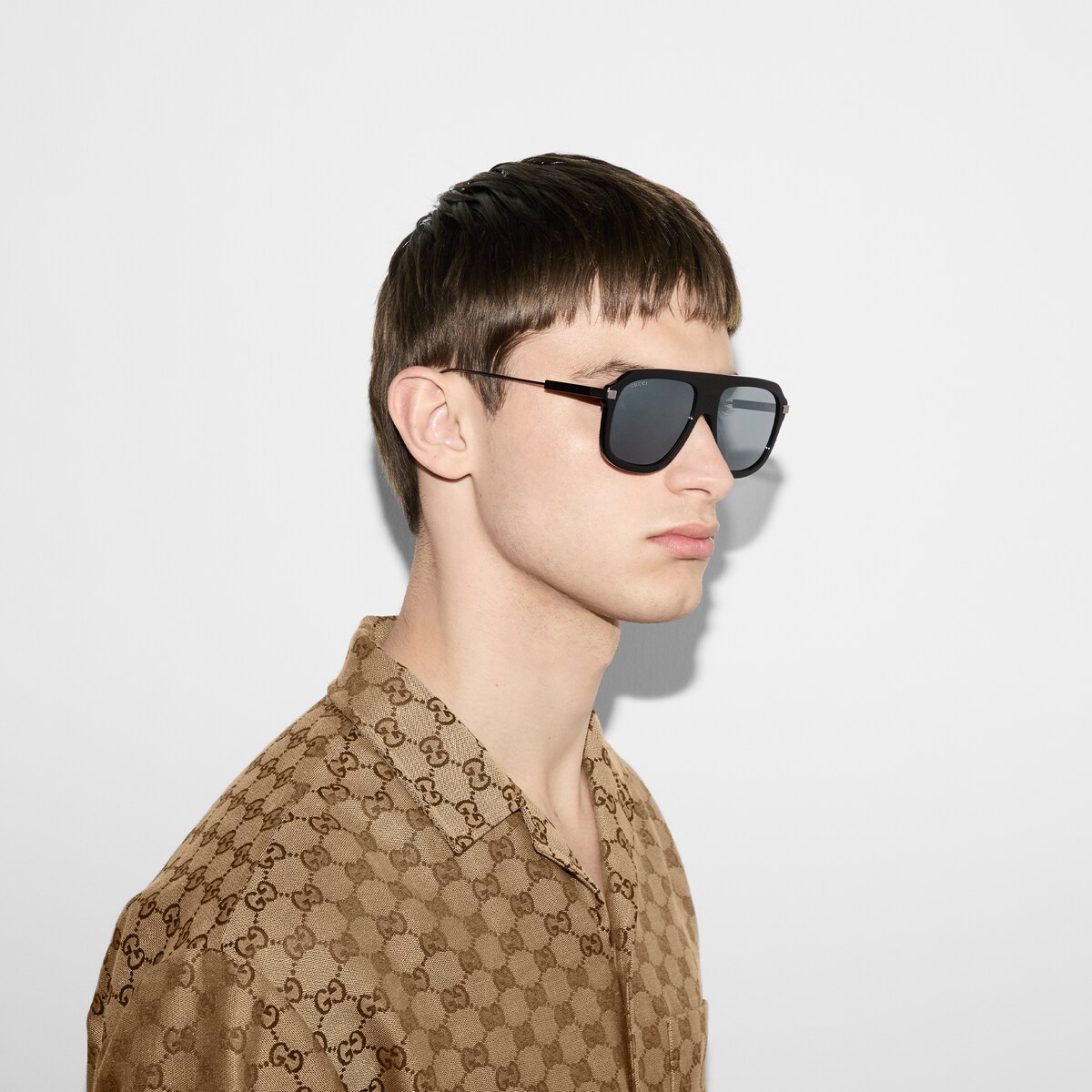 Navigator frame sunglasses in black acetate GUCCI PL