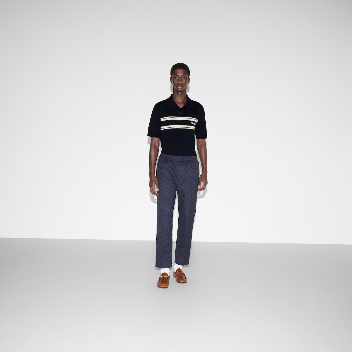 GG canvas track bottoms in dark blue | GUCCI® UK