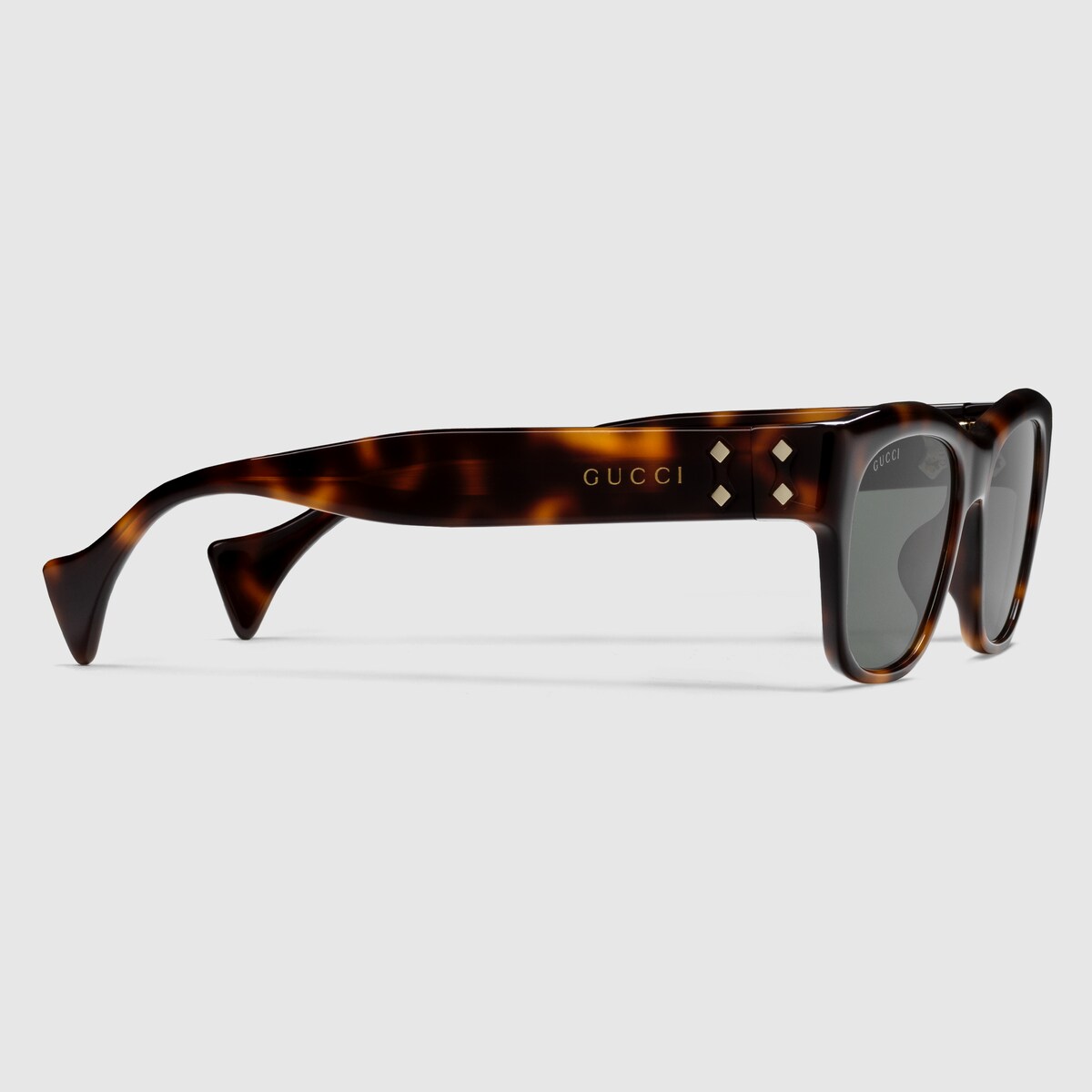Rectangular frame sunglasses in brown tortoiseshell | GUCCI® US