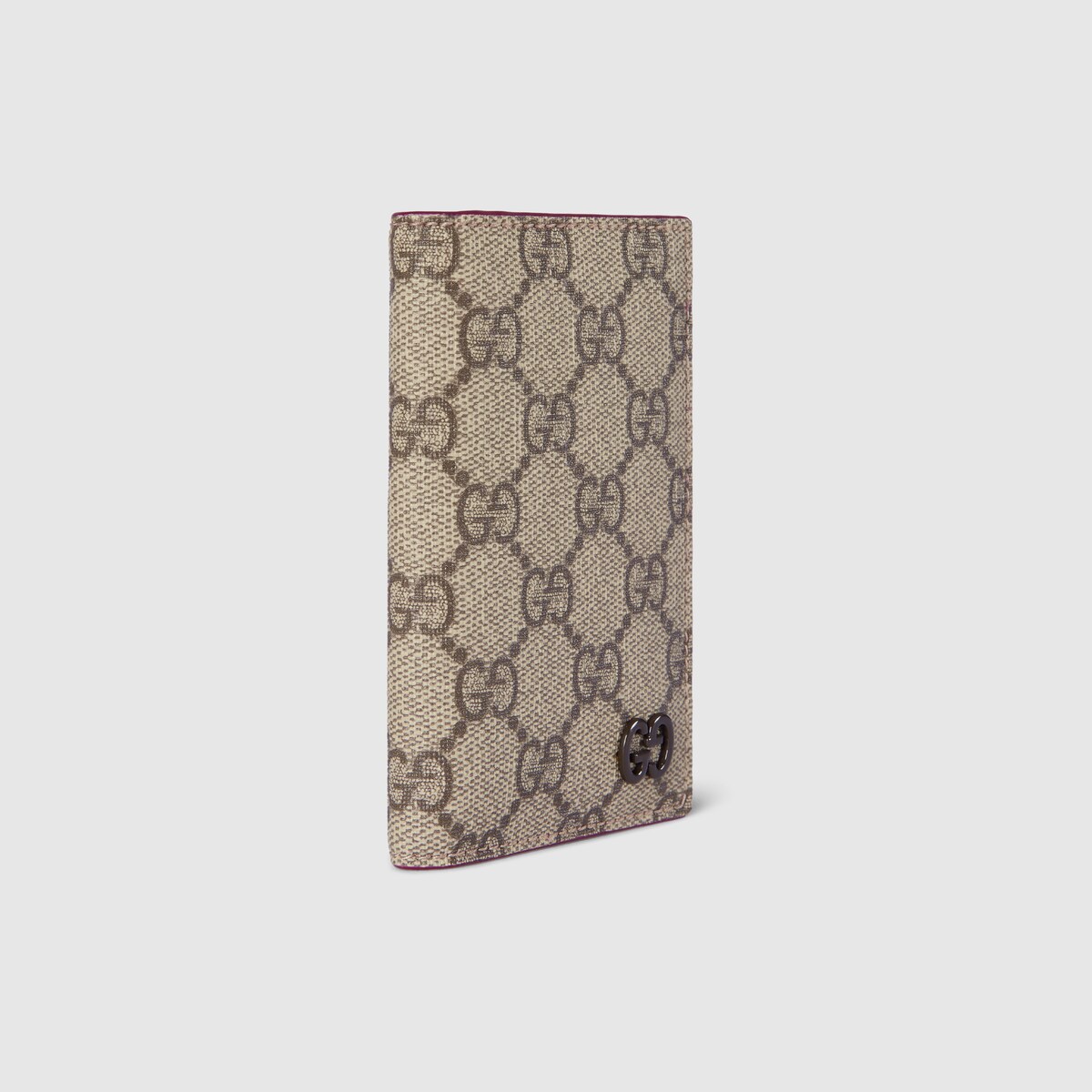 Gucci Rosso Ancora red interior long card case in beige and ebony ...