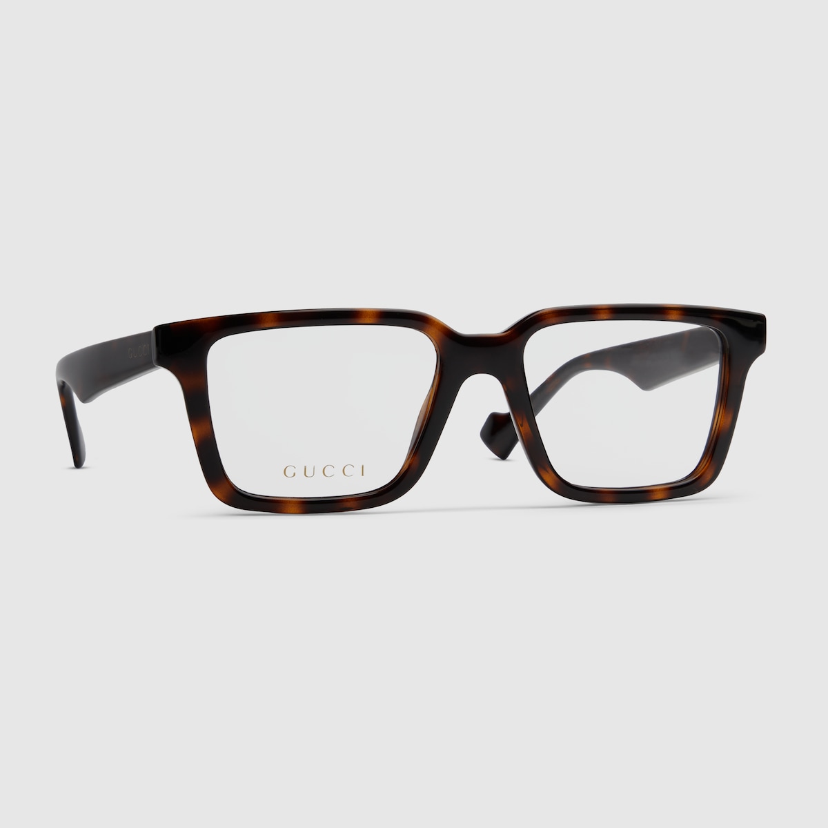 Rectangular optical frame in dark tortoiseshell | GUCCI® US