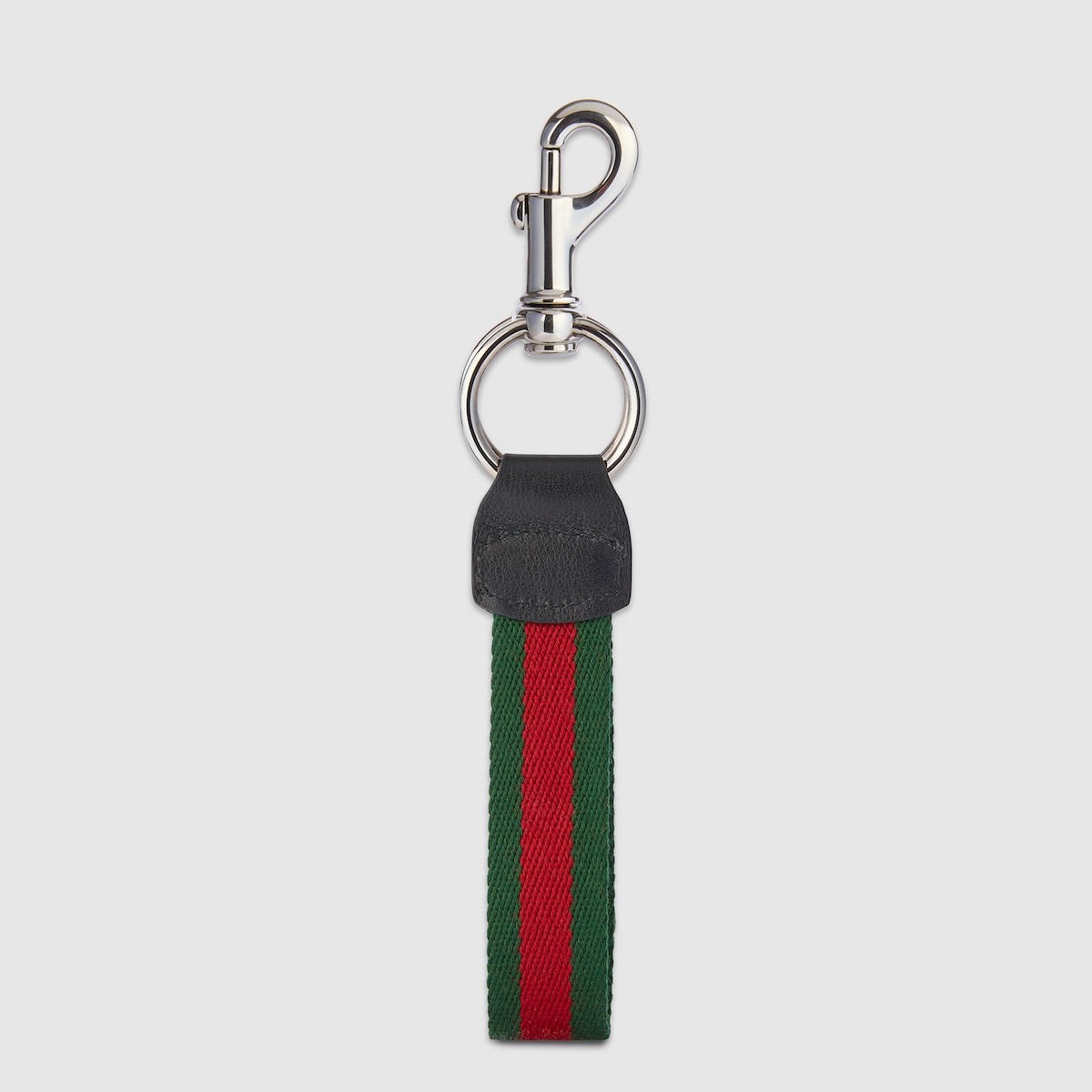 Web keychain in green and red canvas | GUCCI® UK