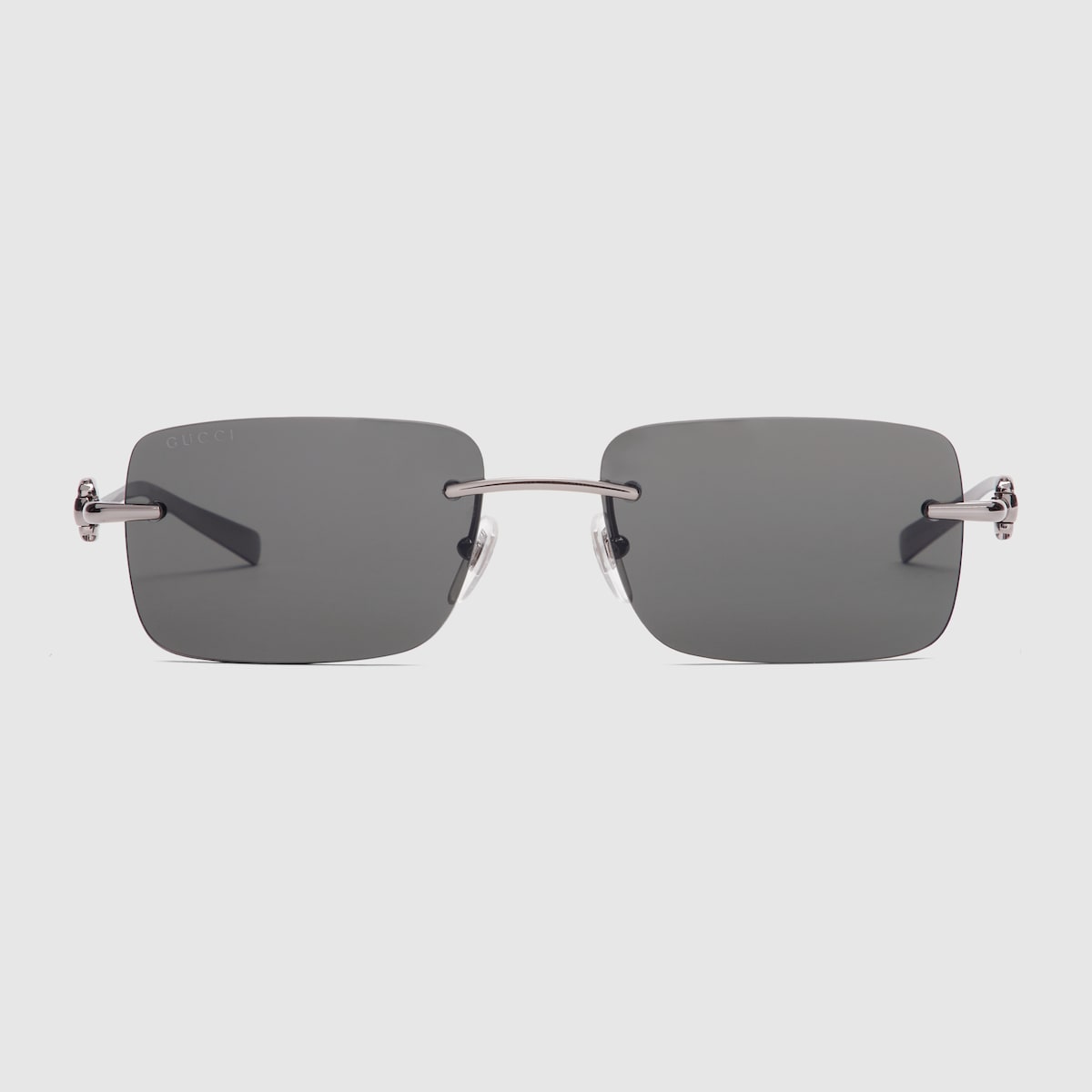 Rectangular frame sunglasses in ruthenium | GUCCI® US