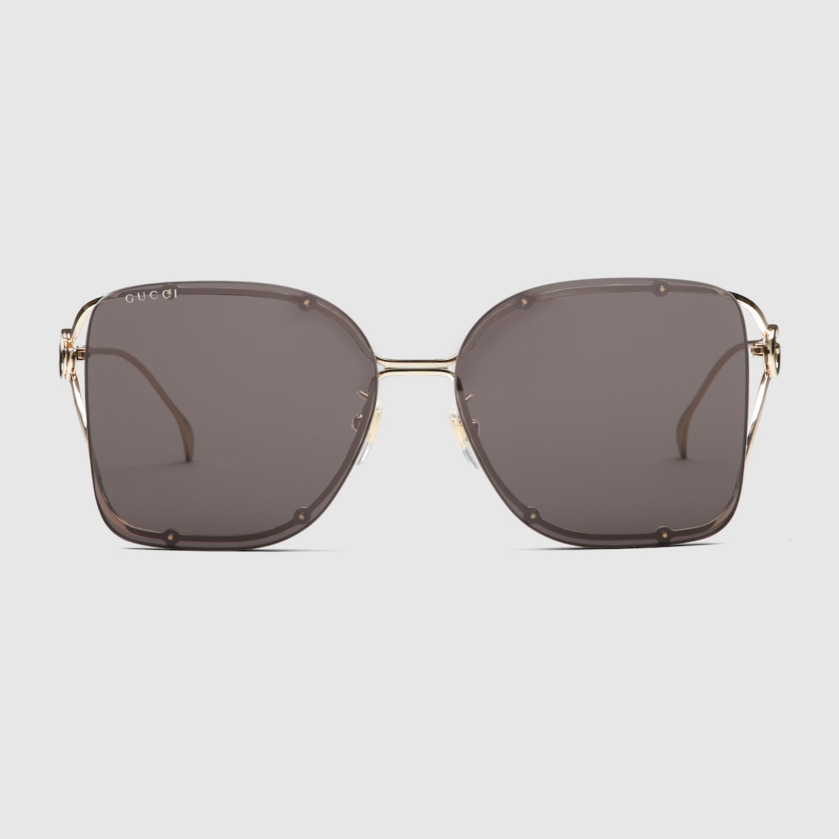 Square frame sunglasses in gold | GUCCI® US