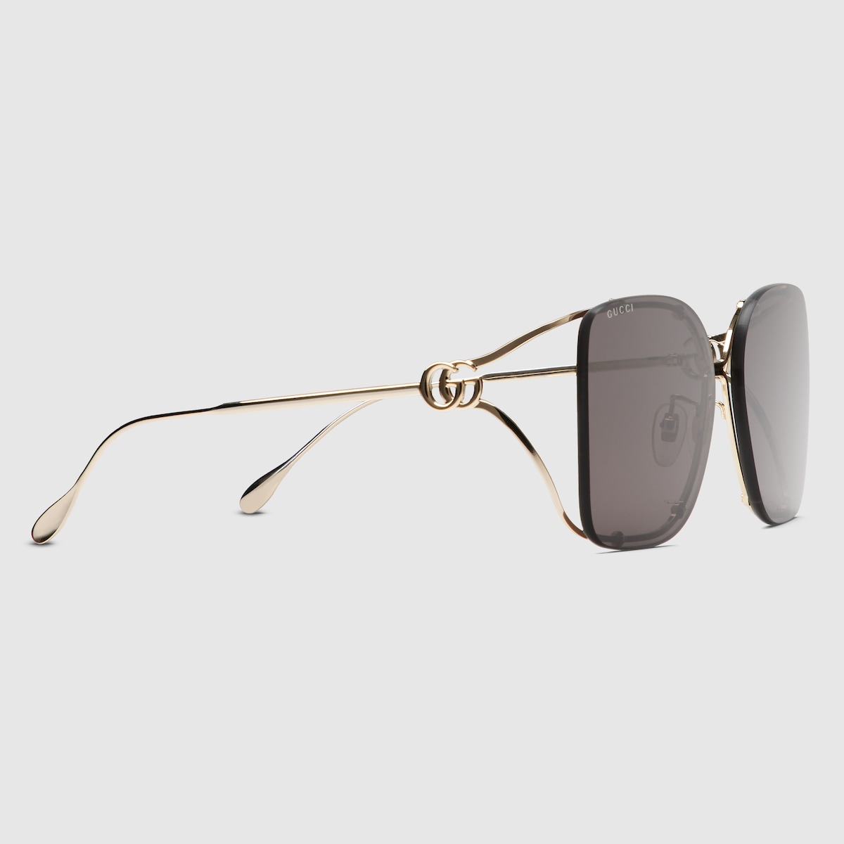 Square frame sunglasses in gold | GUCCI® US