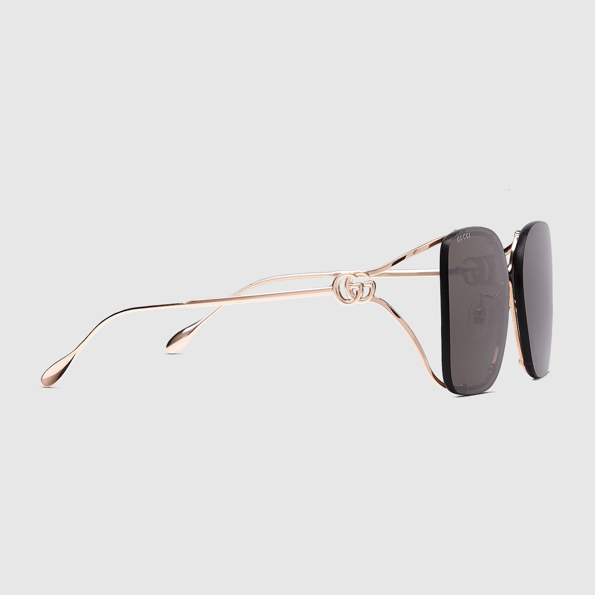 Square frame sunglasses in rose gold | GUCCI® US