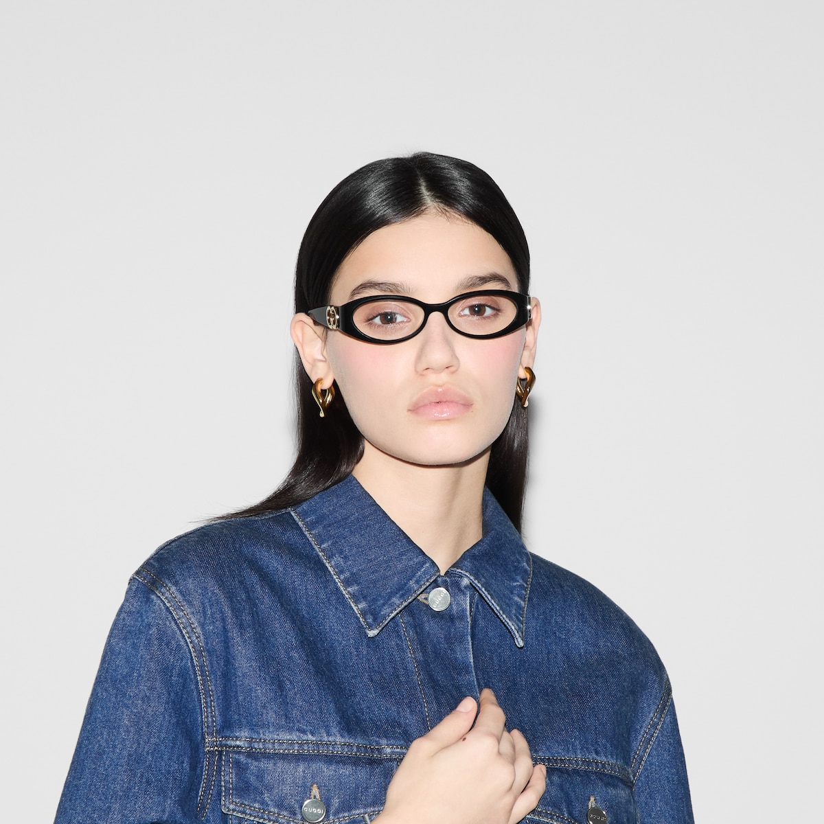 Rectangular fit optical frame in black | GUCCI® US