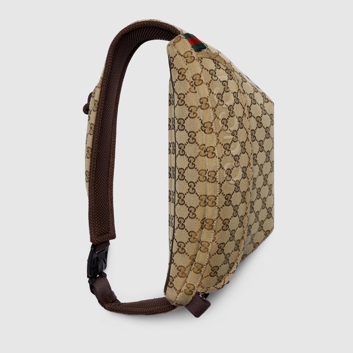 GG canvas large belt bag in beige and dark brown GG canvas | GUCCI® US
