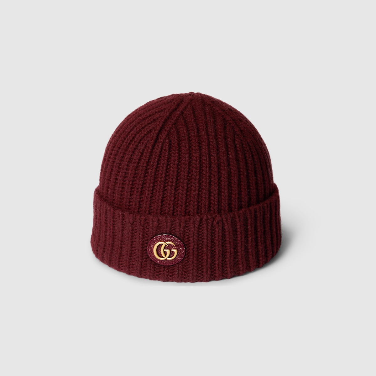 Bonnet en cachemire et laine avec Double G en bordeaux | GUCCI® FR