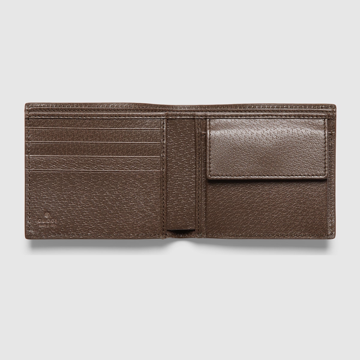 Brown interior GG coin wallet in beige and ebony Supreme | GUCCI® UK