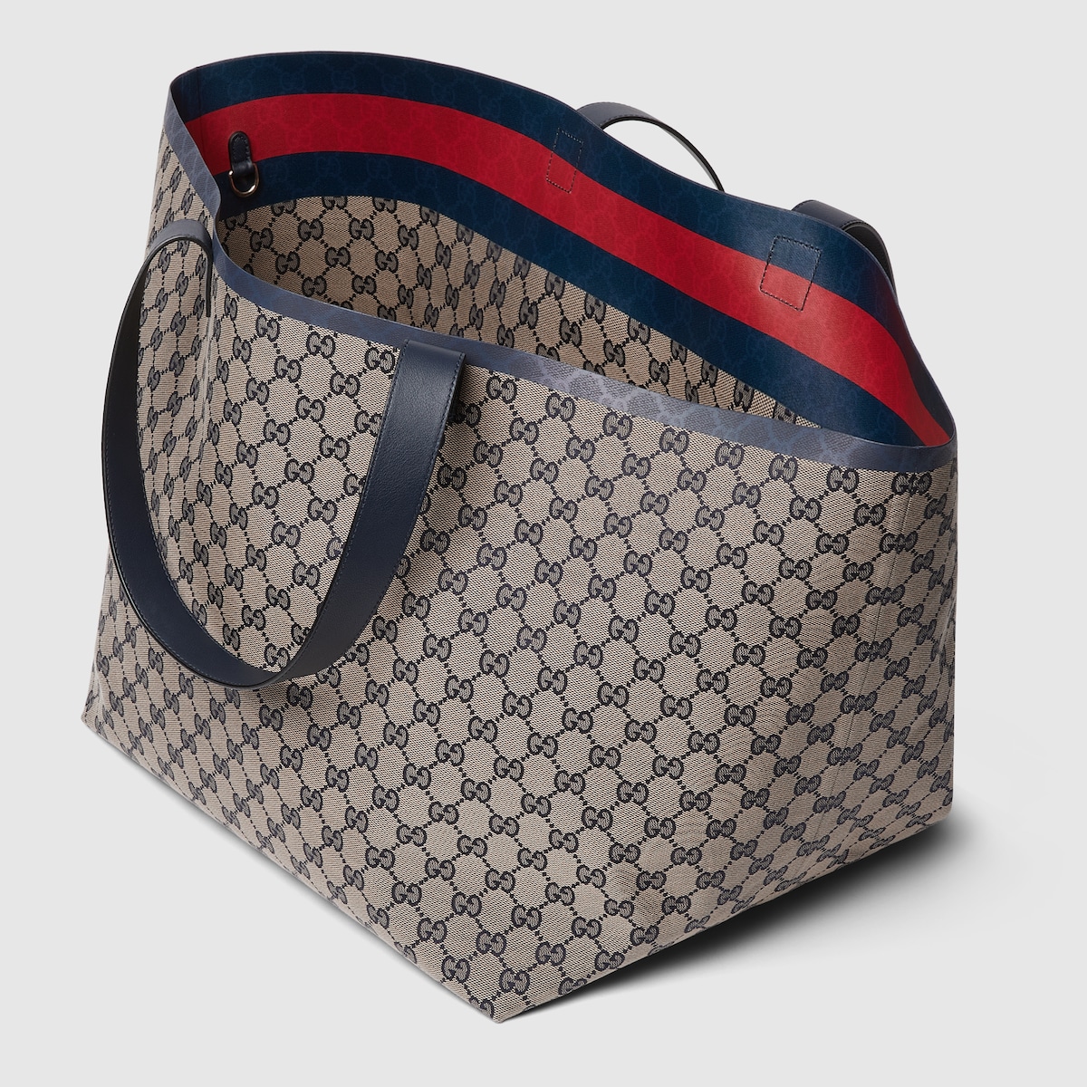 Gucci Totissima large tote bag in beige and blue GG canvas | GUCCI® UK