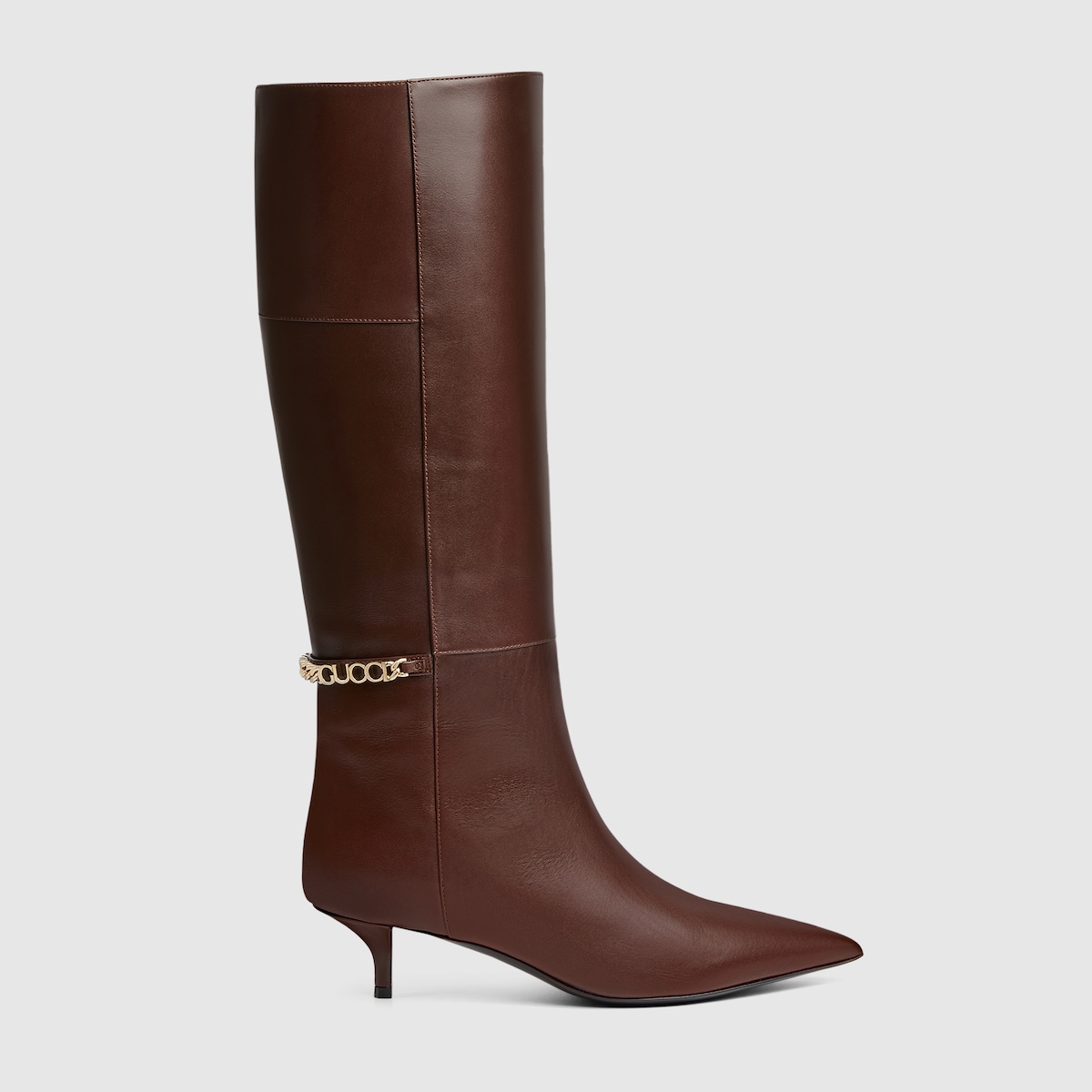 Bottes Gucci Signoria pour femme en cuir marron foncé | GUCCI® Canada