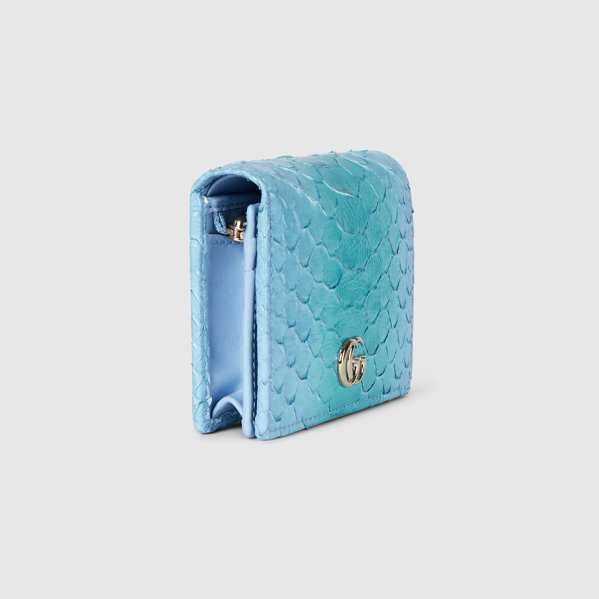 GG Marmont python card case wallet in gradient blue | GUCCI® US