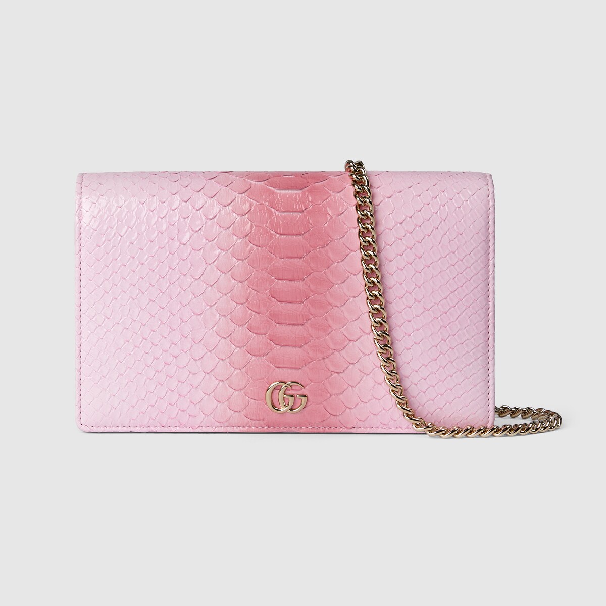 GG Marmont python chain wallet in gradient pink | GUCCI® PT