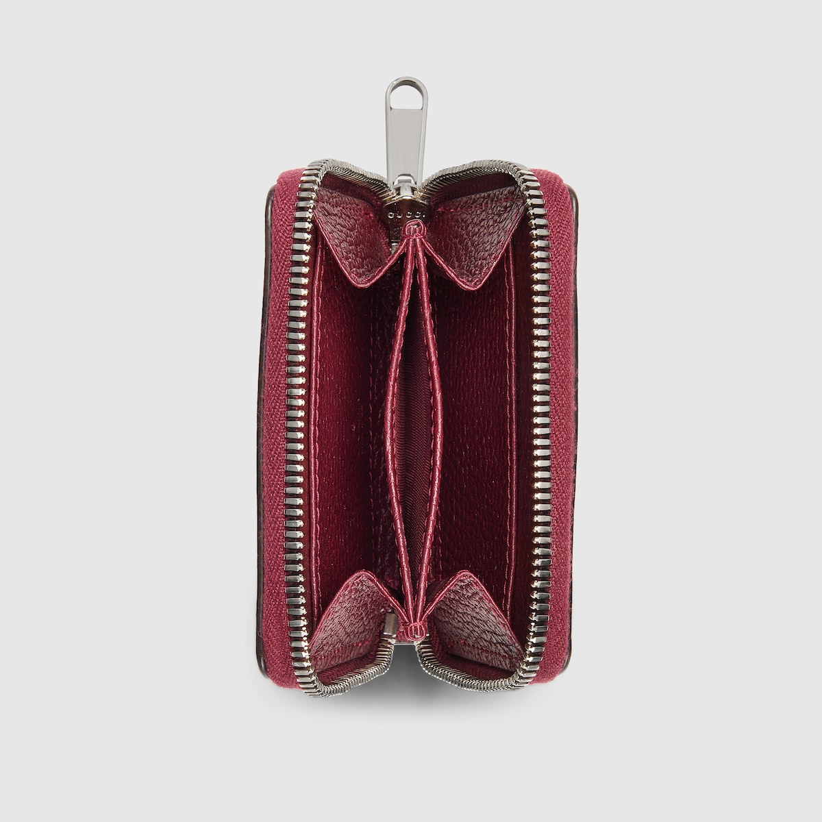 Zip around wallet with GG Shadow in Rosso Ancora red canvas | GUCCI® Canada