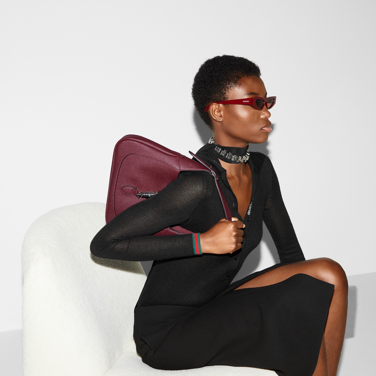 Bolso Gucci Jackie 1961 tamaño mediano en piel roja Rosso Ancora ...