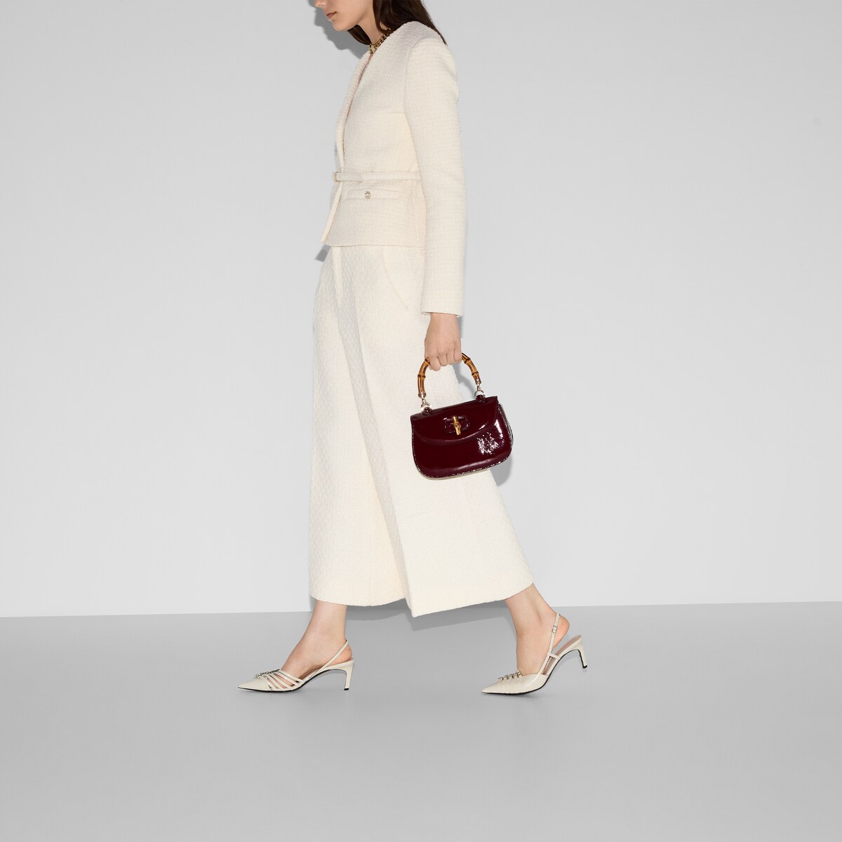 Tweed damier pant in ivory | GUCCI® Australia