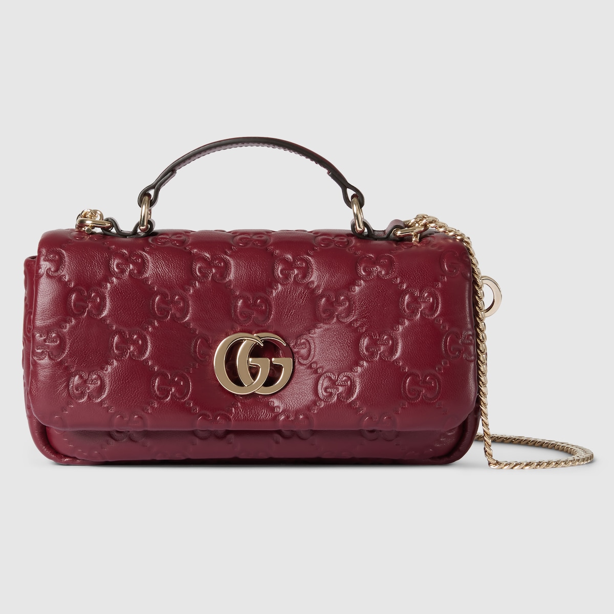 Sac à main GG Milano petit format en cuir rouge Rosso Ancora | GUCCI® FR