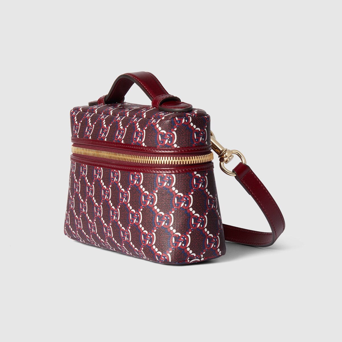 กระเป๋า Super mini bag with GG Shadow inผ้าแคนวาสสี Rosso Acora Red ...