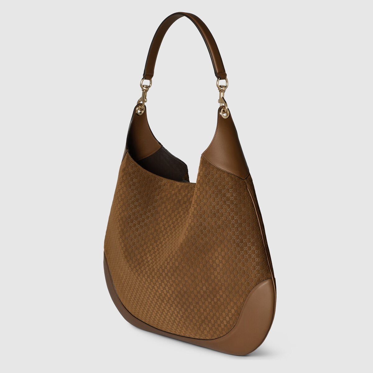 Gucci B large shoulder bag in brown suede | GUCCI® NZ